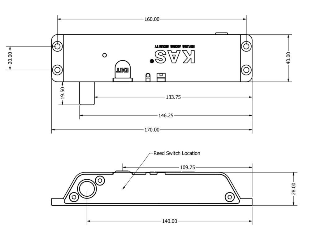 Drop Bolt with Exit Button – Electric Surface Mounted – FAIL SECURE ...