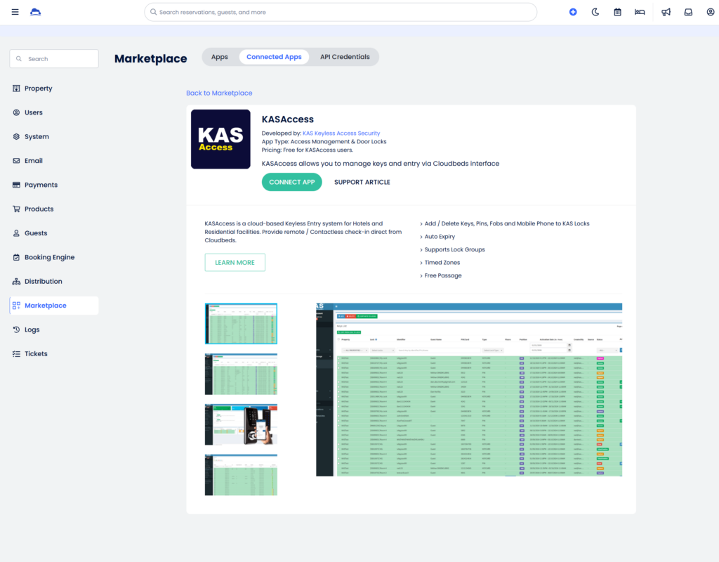 Cloudbeds – KASAccess Integration Instructions – KAS Keyless Access Security – Electronic Access ...